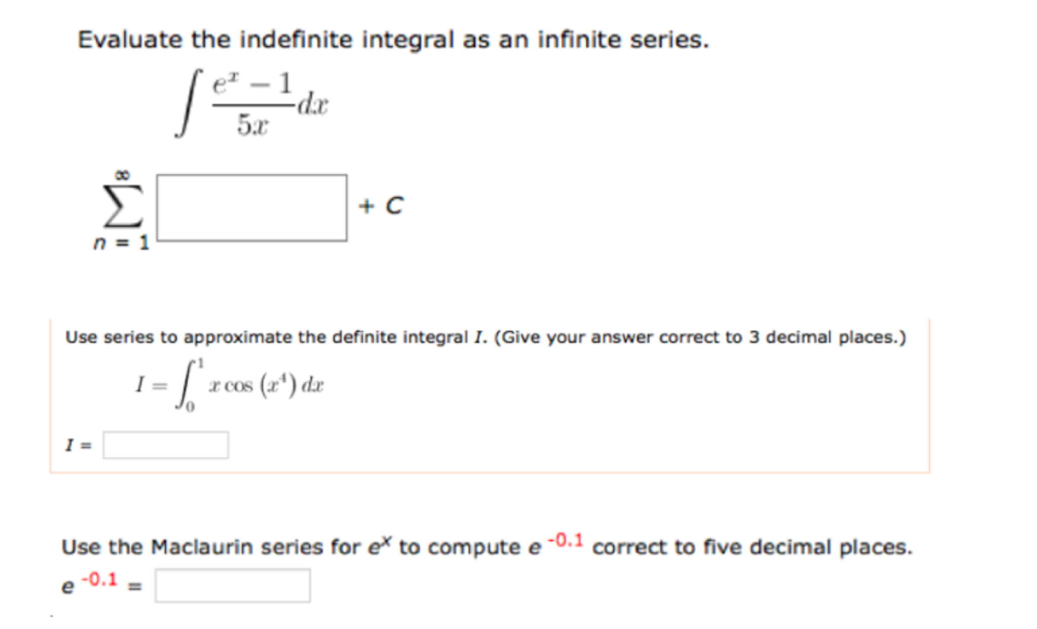 Solved Evaluate The Indefinite Integral As An Infinite