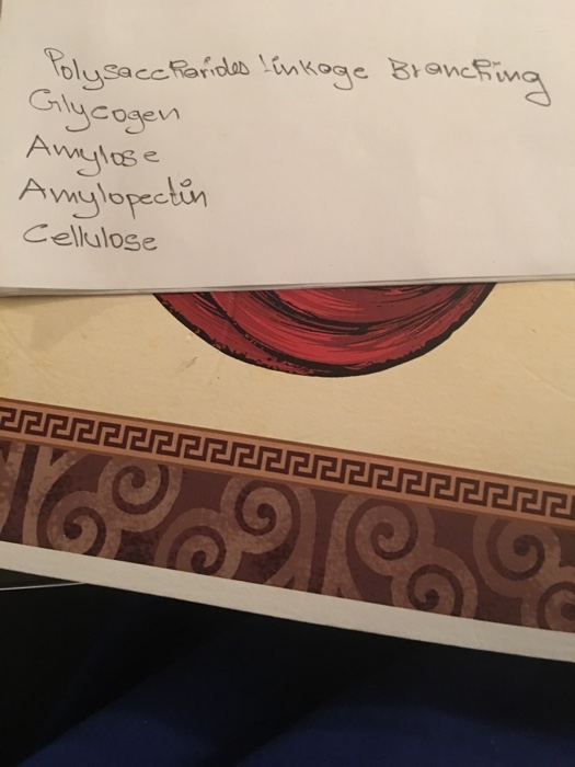 Solved: PolysaccRadires Linkage Branching Glycogen Amylose... | Chegg.com