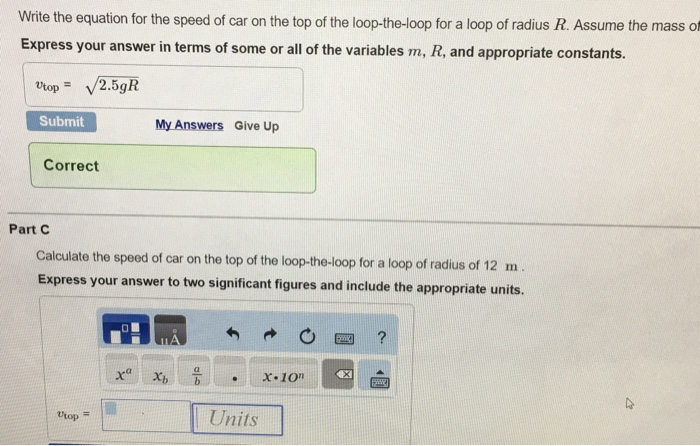 Solved Write the equation for the speed of car on the top of | Chegg.com