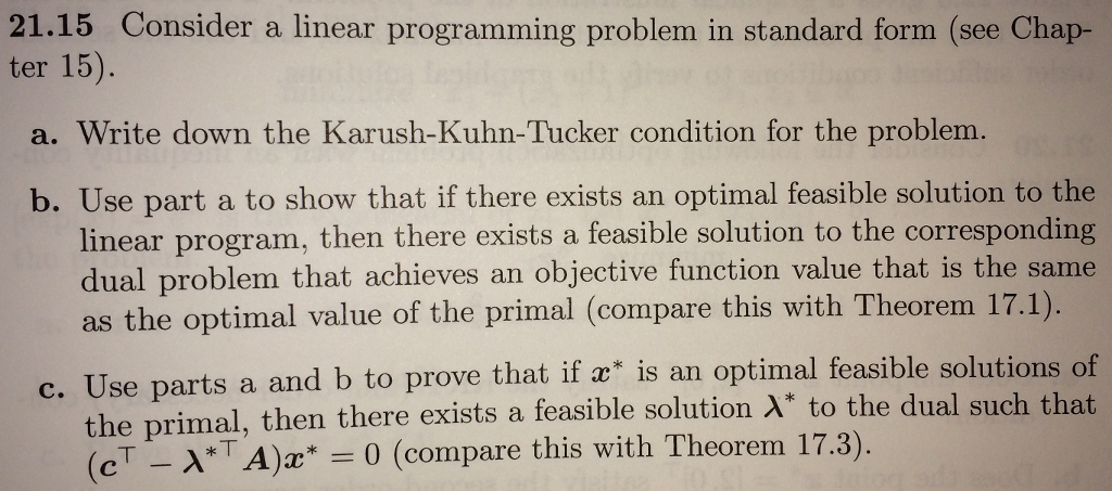 Consider a linear programming problem in standard | Chegg.com
