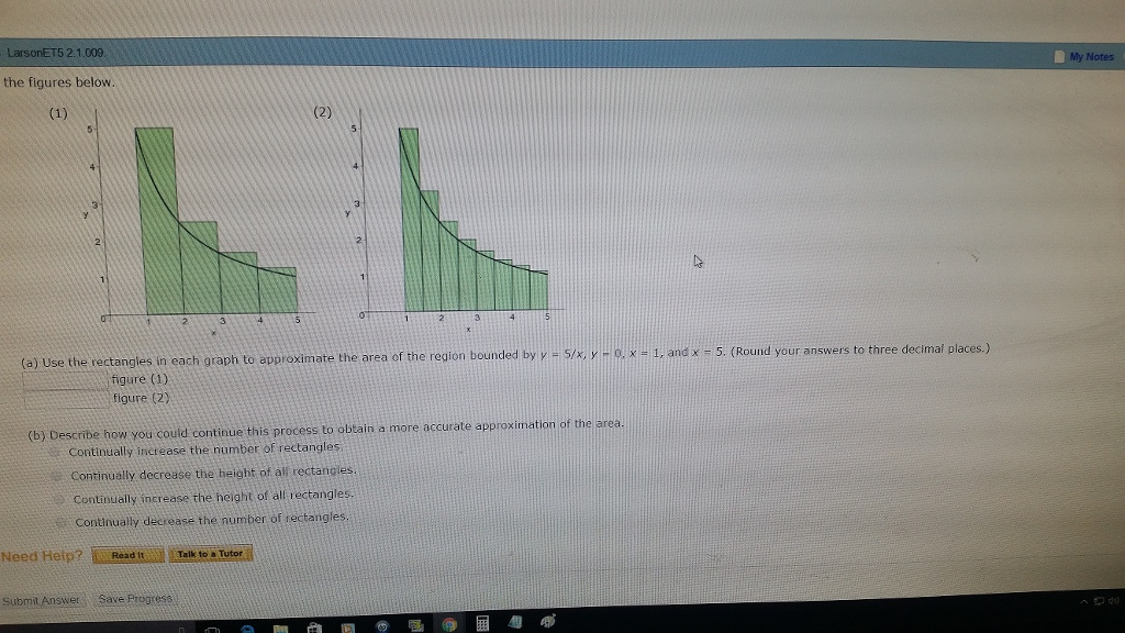 Solved Use the rectangles in each graph to approximate the | Chegg.com