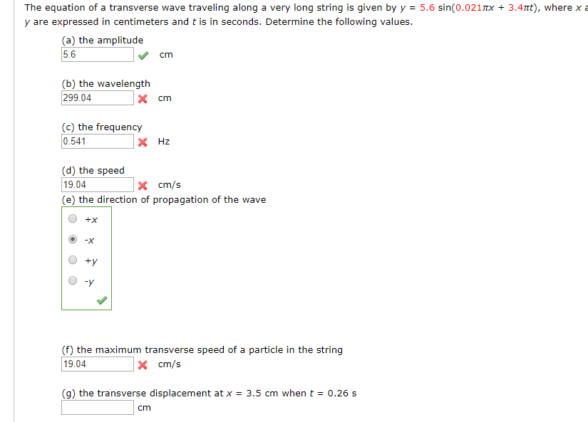 Solved The equation of a transverse wave traveling along a | Chegg.com
