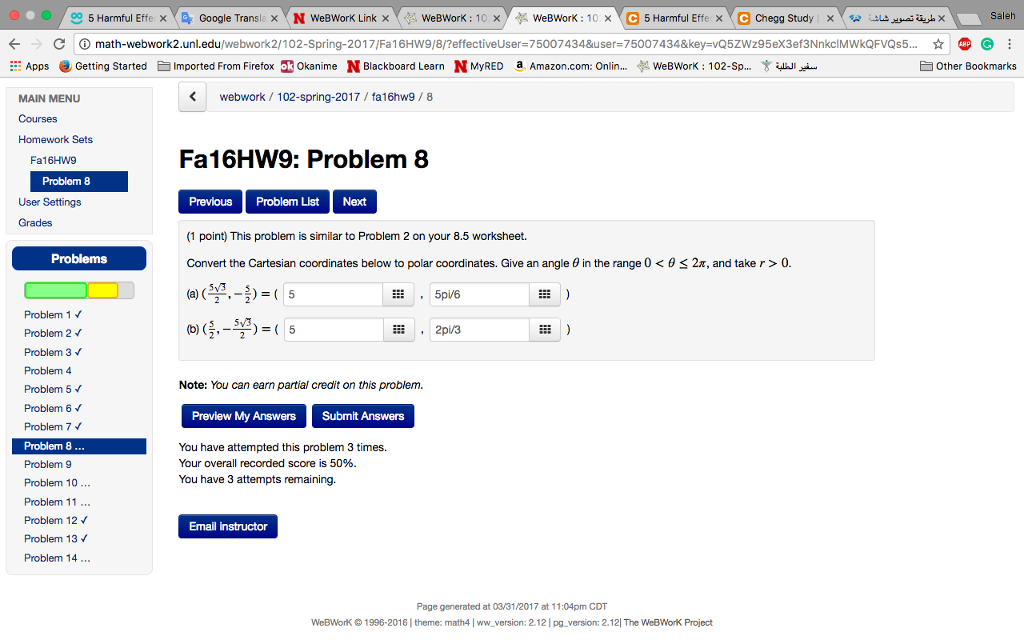 Solved This problem is similar to Problem 2 on your 8.5 | Chegg.com