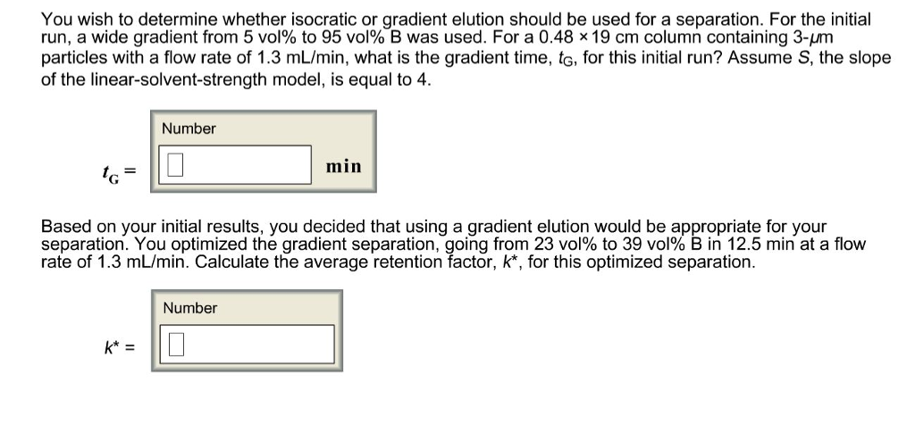 Solved You wish to determine whether isocratic or gradient | Chegg.com