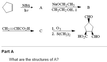 Solved NBS hv NaOCH2CH3 CH3CH2OH, Δ CHO 1. 03 2. S(CH3)2 CH | Chegg.com
