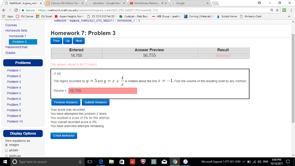 Calculus Archive | October 10, 2017 | Chegg.com