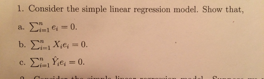Solved Consider the simple linear regression model. Show | Chegg.com