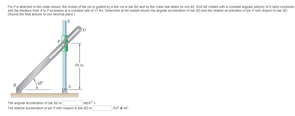 Solved Pin P is attached to the collar shown; the motion of | Chegg.com