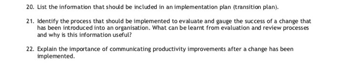 Solved List the information that should be included in an | Chegg.com