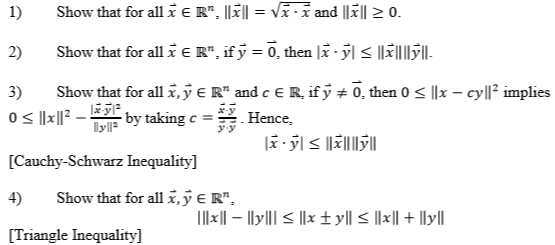 Solved 1) Show that for all vector x element of R^n, 2) Show | Chegg.com