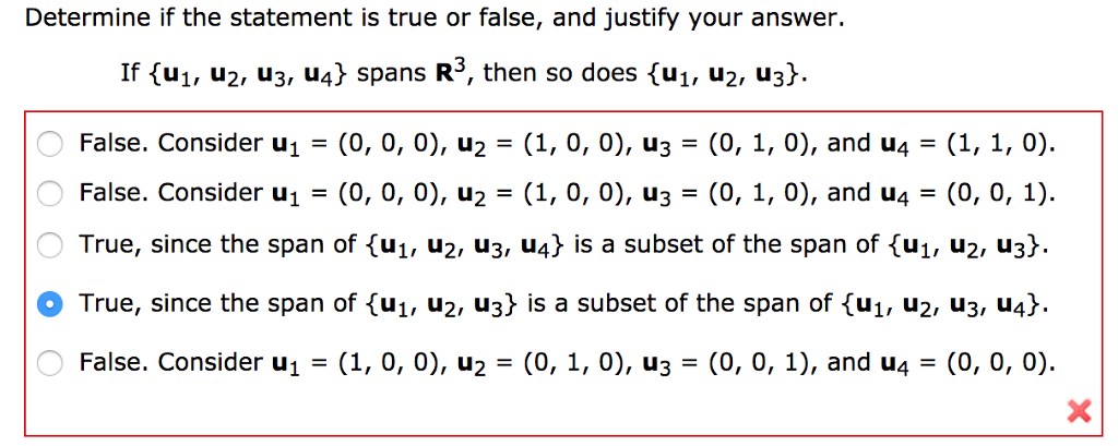 Solved Determine if the statement is true or false, and | Chegg.com