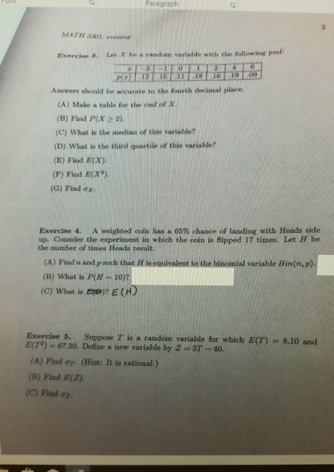 Solved Paragraph MATH 30,venine Exercise a. tet X bo a | Chegg.com