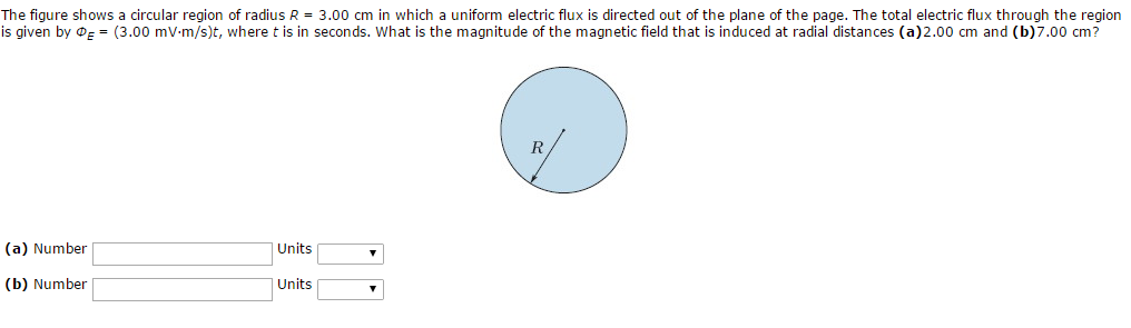 Solved The figure shows a circular region of radius R = 3.00 | Chegg.com