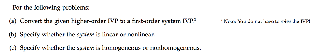 Solved We can convert a higher-order ODE into a first-order | Chegg.com