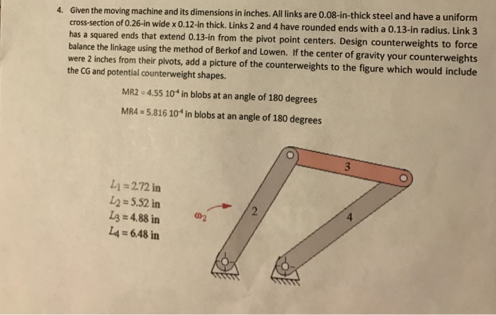Solved Given the moving machine and its dimensions in | Chegg.com