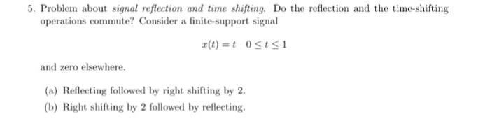 Solved Problem about signal reflection and time shifting. Do | Chegg.com