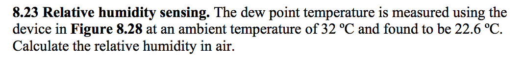 Relative humidity sensing. The dew point temperature | Chegg.com