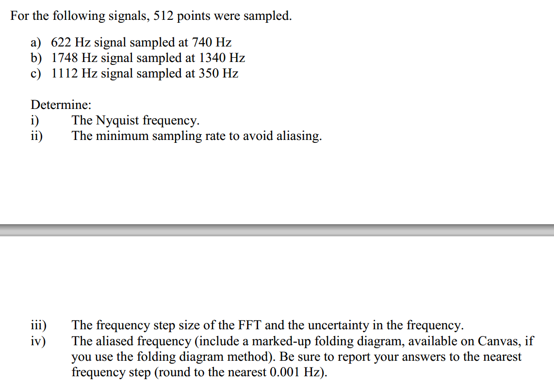 Solved For the following signals, 512 points were sampled.a) | Chegg.com
