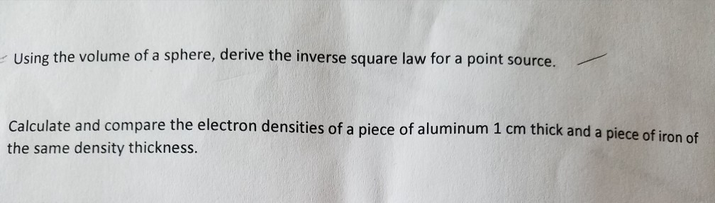 Solved Using the volume of a sphere, derive the inverse | Chegg.com