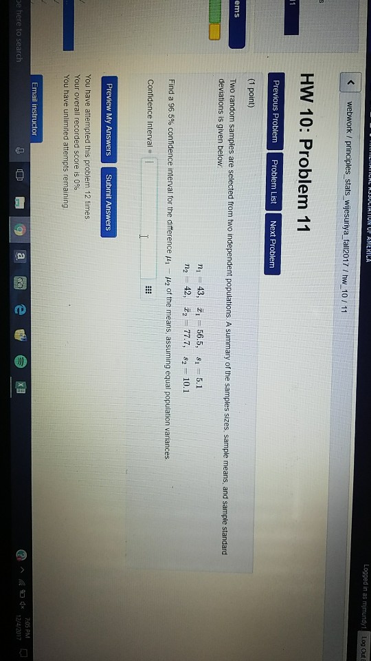 Solved Log Out E Kwebwork / principles stats wijesuriya | Chegg.com