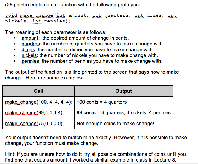 Solved Implement A Function With The Following Prototype 