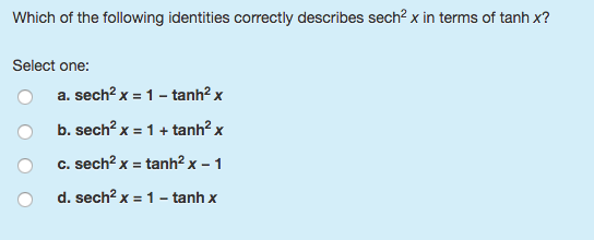 Solved Which of the following identities correctly describes | Chegg.com