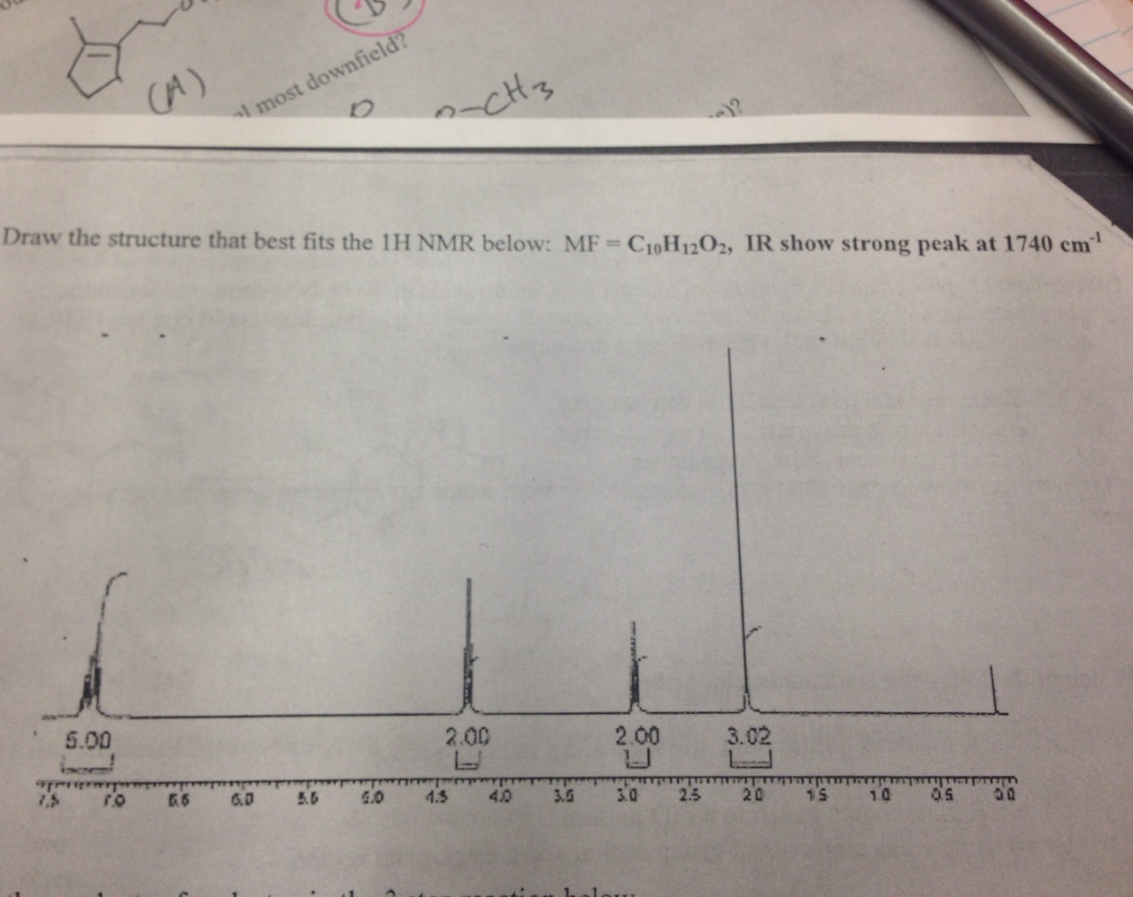 Solved Draw the structure that fits the 1H NMR below: MF= | Chegg.com