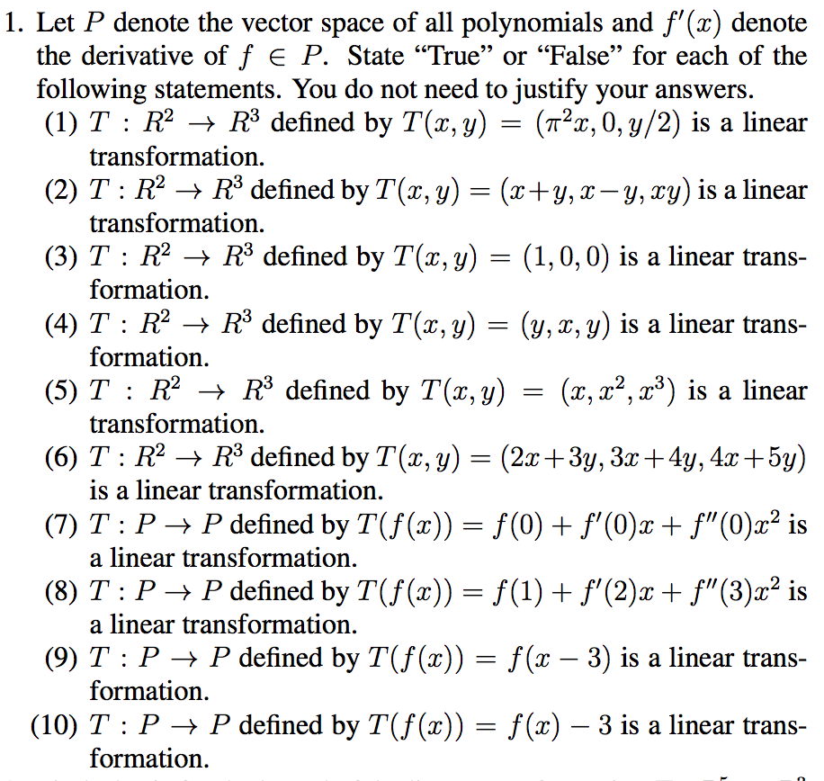Solved Let P denote the vector space of all polynomials and | Chegg.com