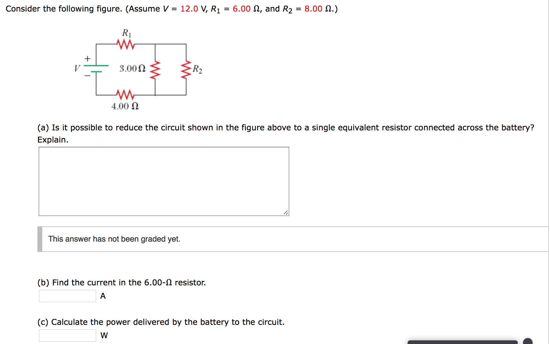 Solved Consider the following figure. (Assume V = 12.0 V, | Chegg.com