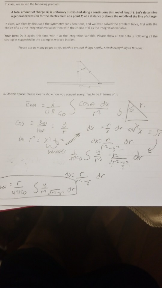 Solved In class, we solved the following problem A total | Chegg.com