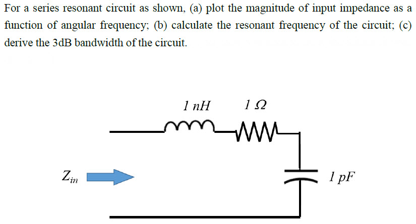 Solved For a series resonant circuit as shown, (a) plot the | Chegg.com