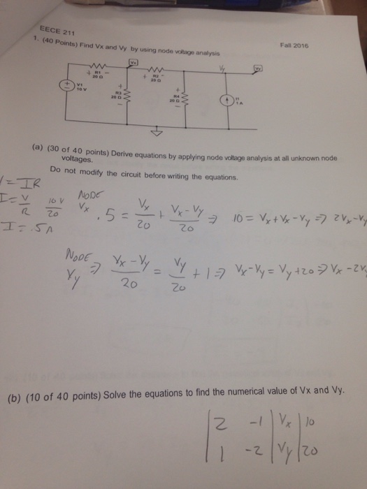 Solved Find Vx and Vy using mesh analysis according to the | Chegg.com