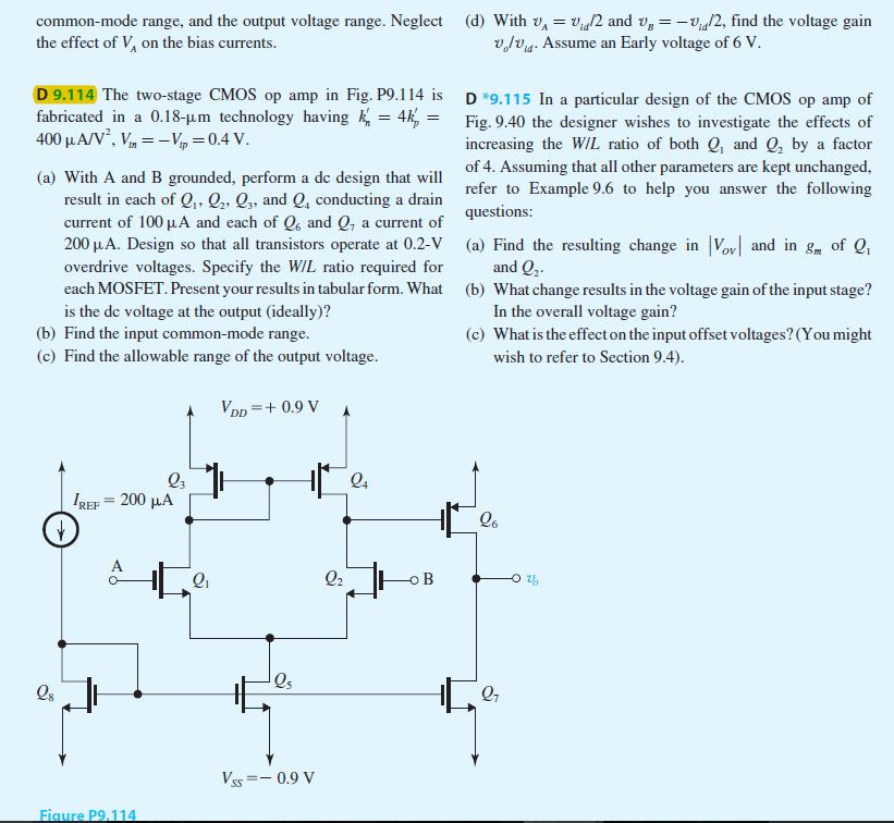 Solved common-mode range, and the output voltage range. | Chegg.com