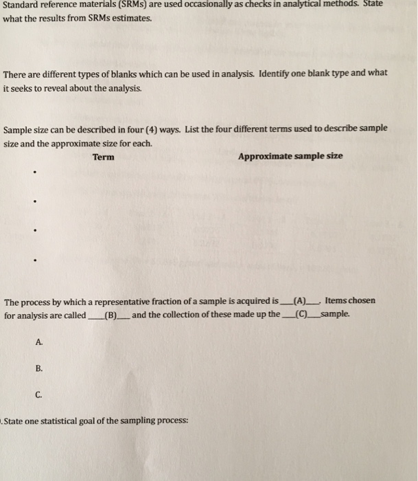 Solved Define the term standard error of the mean. State the | Chegg.com