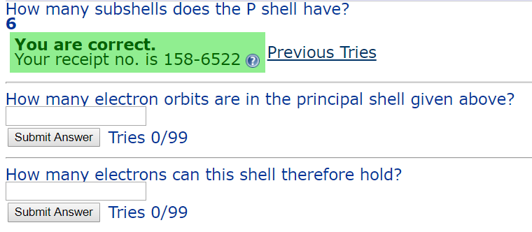 Solved How many subshells does the P shell have? 6 You are | Chegg.com