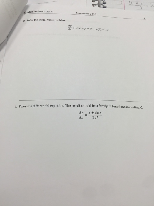 Solved Solve the initial value problem dy/dx + 2xy - y = 0, | Chegg.com