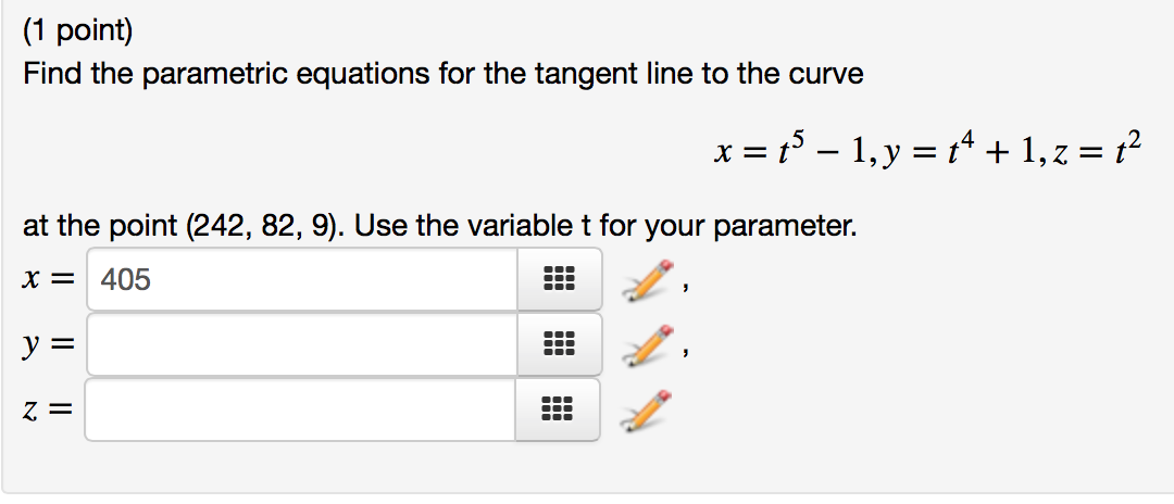 Solved Find the parametric equations for the tangent line to | Chegg.com