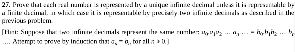 Solved 27. Prove that each real number is represented by a | Chegg.com