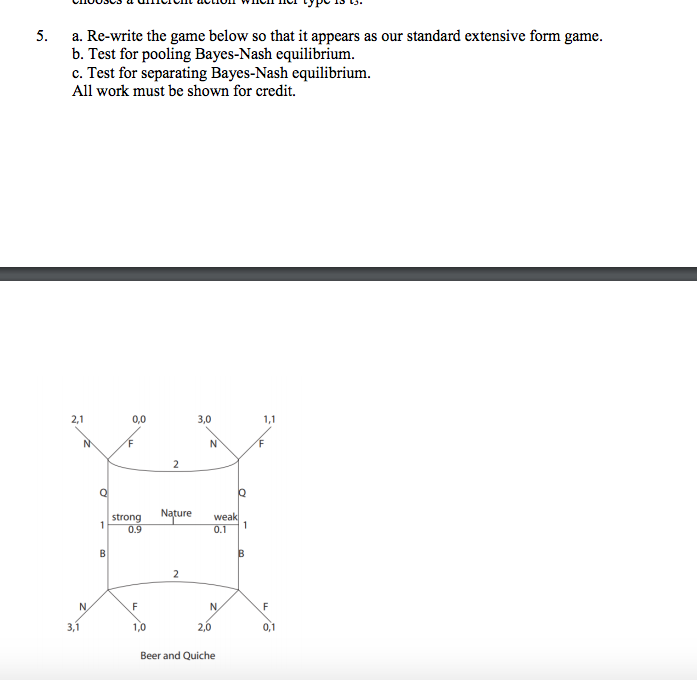 Solved b. Test for pooling Bayes-Nash equilibrium. c. Test | Chegg.com