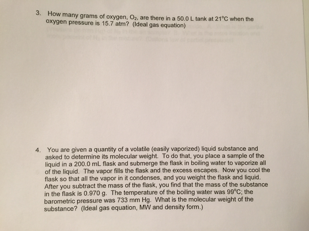 Solved How many grams of oxygen, O_2, are there in a 50.0 L | Chegg.com