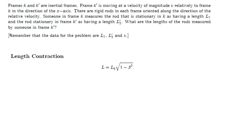Solved Frames k and k' are inertial frames. Frame k is | Chegg.com