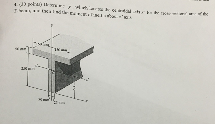 Solved Determine y, which locates the centroidal axis x' for | Chegg.com