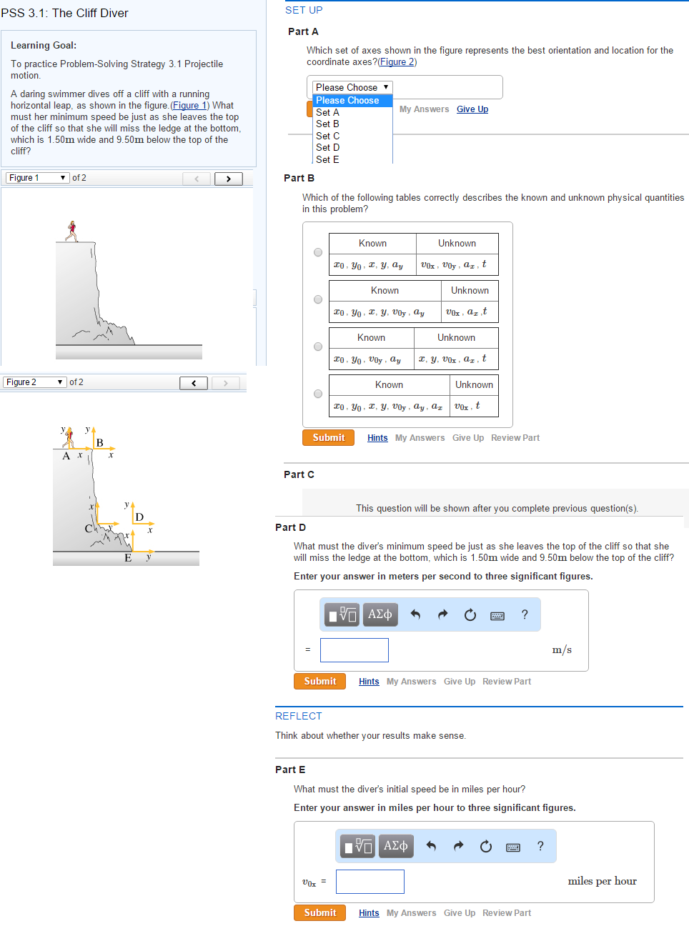 Solved PSS 3.1: The Cliff Diver Learning Goal: To practice | Chegg.com