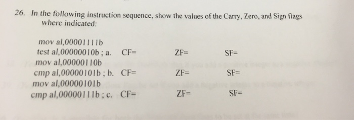 Solved In the following instruction sequence, show the | Chegg.com