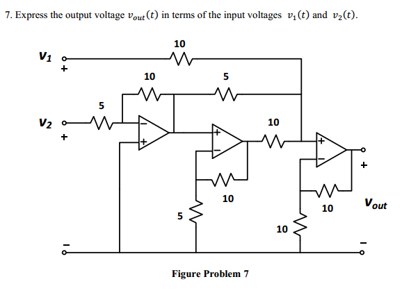 Solved Express the output voltage vout(t) in terms of the | Chegg.com