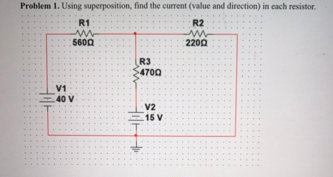 Solved Using superposition, find the current (value and | Chegg.com