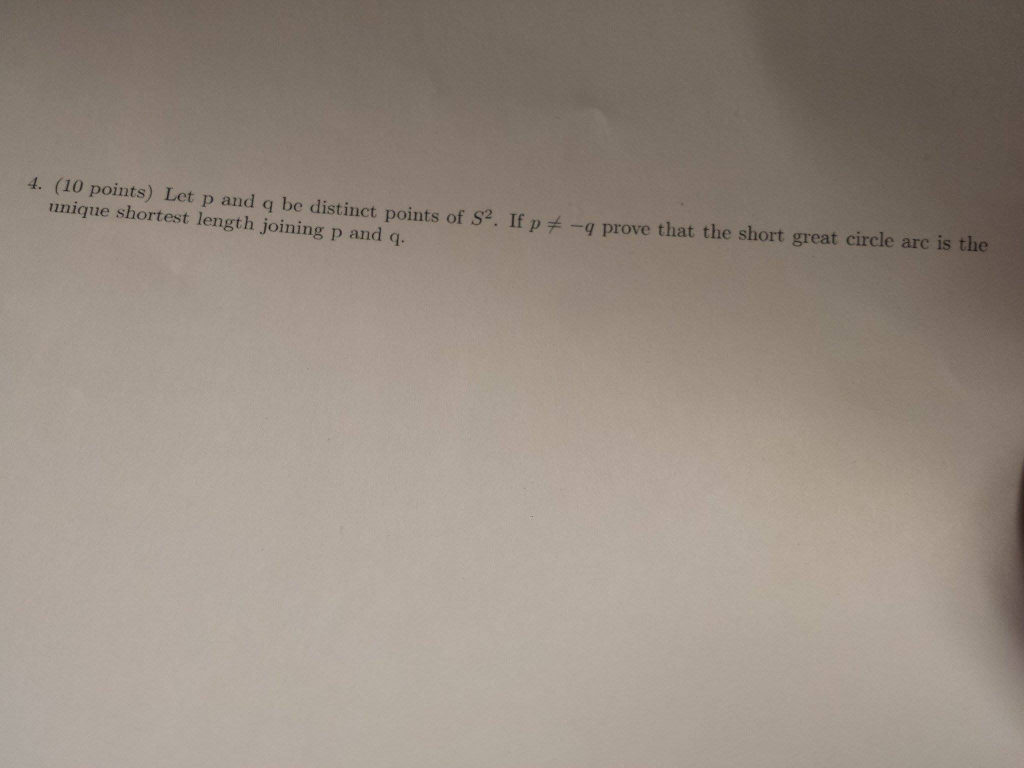 Solved Let p and q be distinct points of S^2. If p | Chegg.com