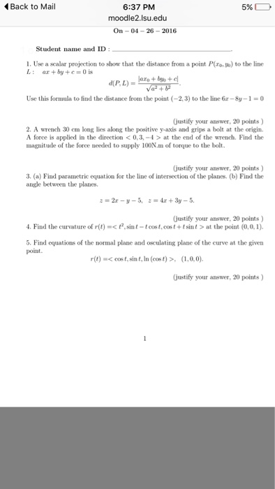 Solved Use a scalar projection to show that the distance | Chegg.com