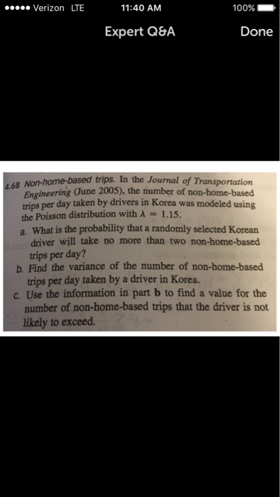 Solved Non-home-based trips. In the Journal of | Chegg.com