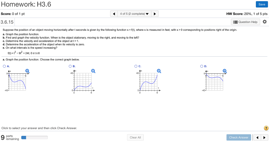 Solved Suppose the position of an object moving horizontally | Chegg.com